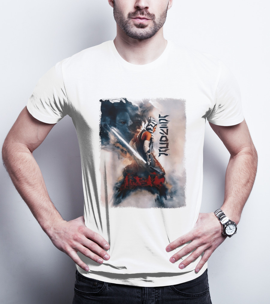 Ahsoka Tano Jedi Warrior Lightsaber Arabic Calligraphy Star Wars T-Shirt