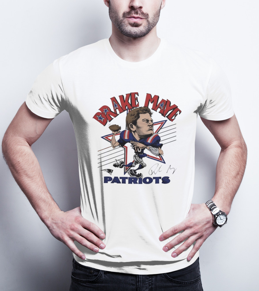 Drake Maye Patriots Football Number 10 Quarterback T-Shirt