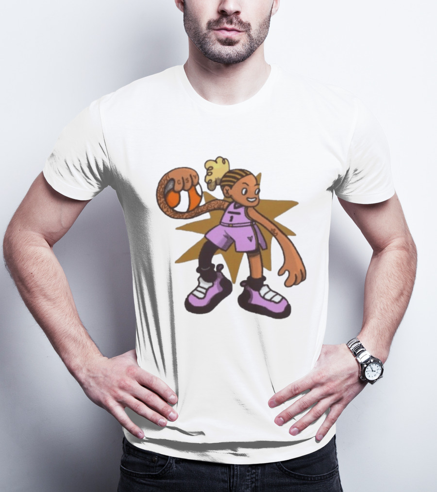 Gabby Golden State Valkyries No 1 CSV Cartoon Character With Basketball T-Shirt