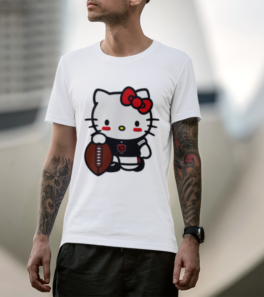 Hello Kitty Chicago Bears Football Cartoon T-Shirt