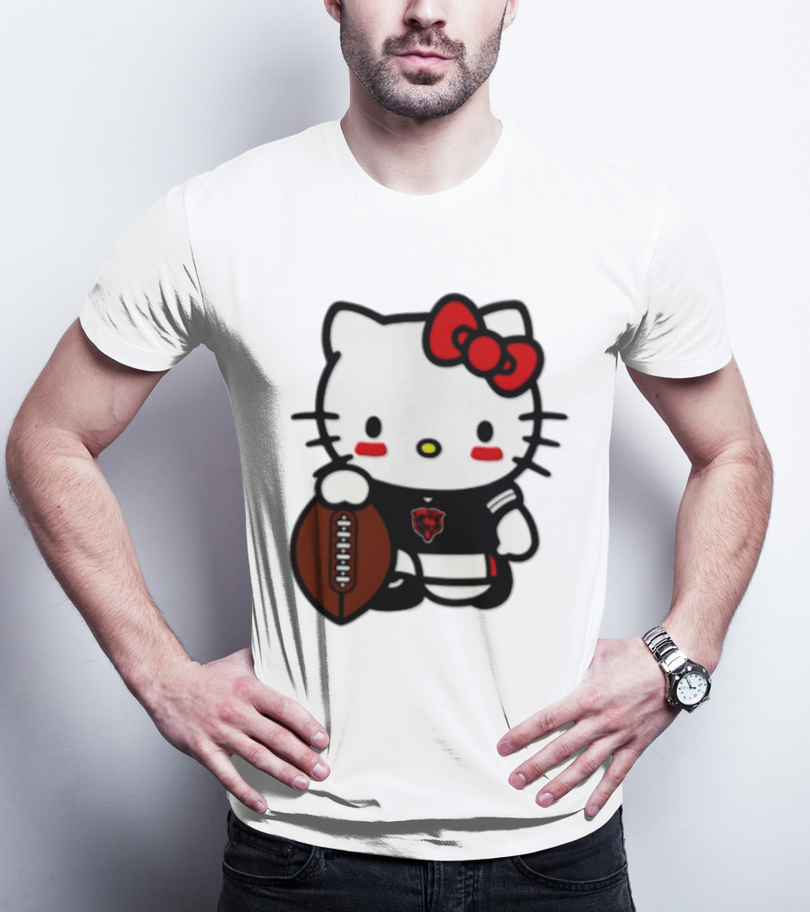 Hello Kitty Chicago Bears Football Cartoon T-Shirt