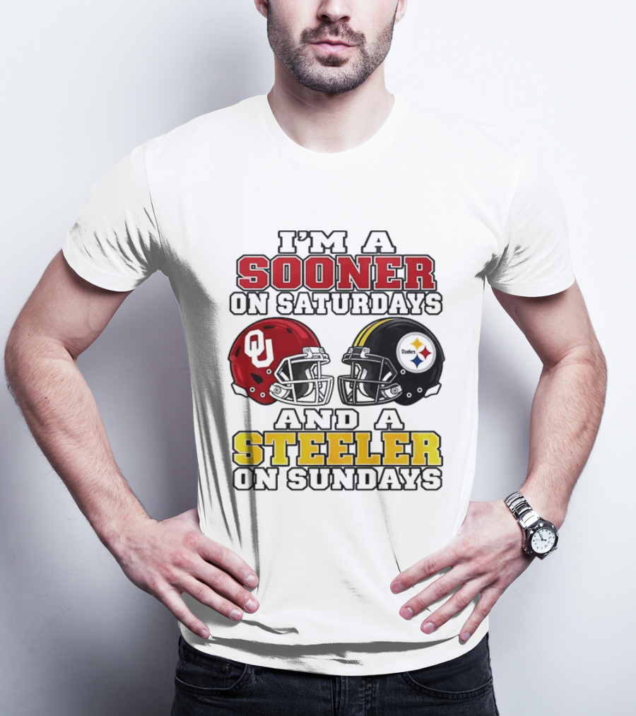 I'm A Sooner On Saturdays And A Steeler On Sundays 2 Helmet 2026 T-Shirt