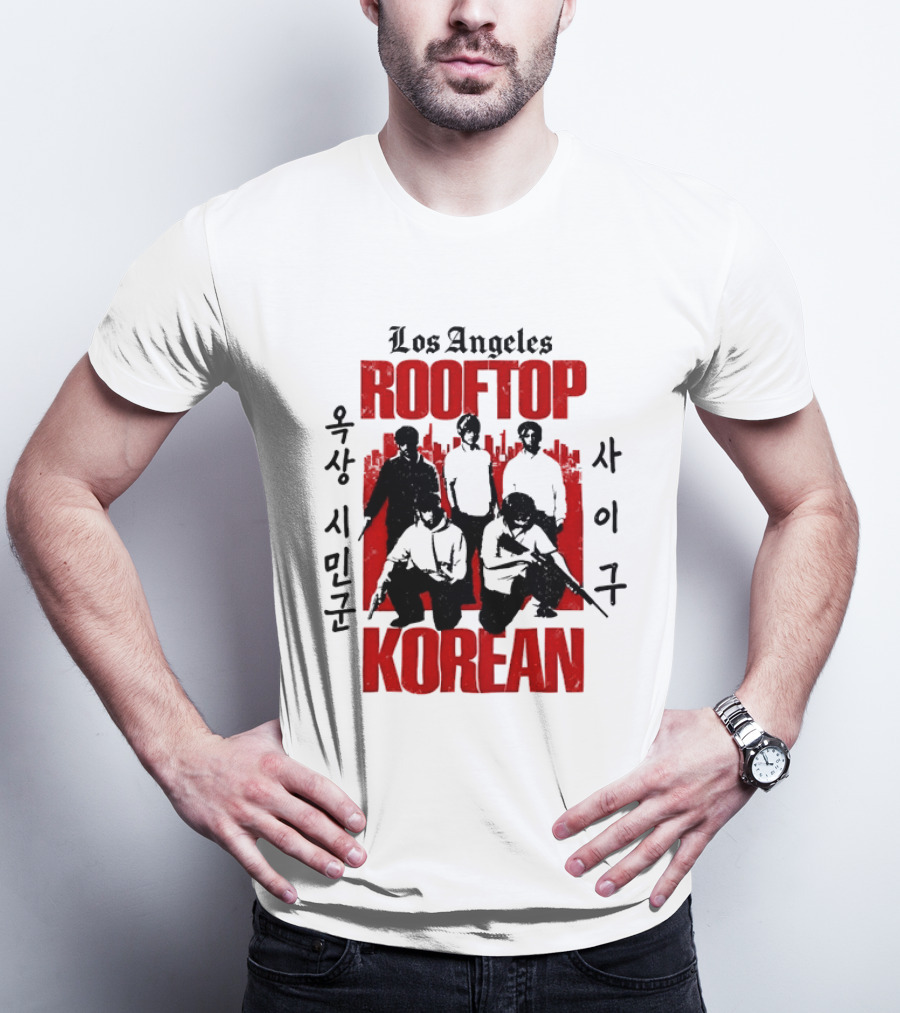 Los Angeles Rooftop Korean 1992 Historical T-Shirt