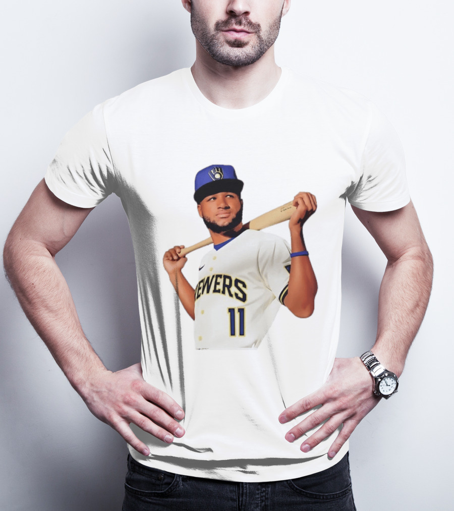 Manny Pina Milwaukee Brewers Number 11 Catcher MLB Baseball T-Shirt