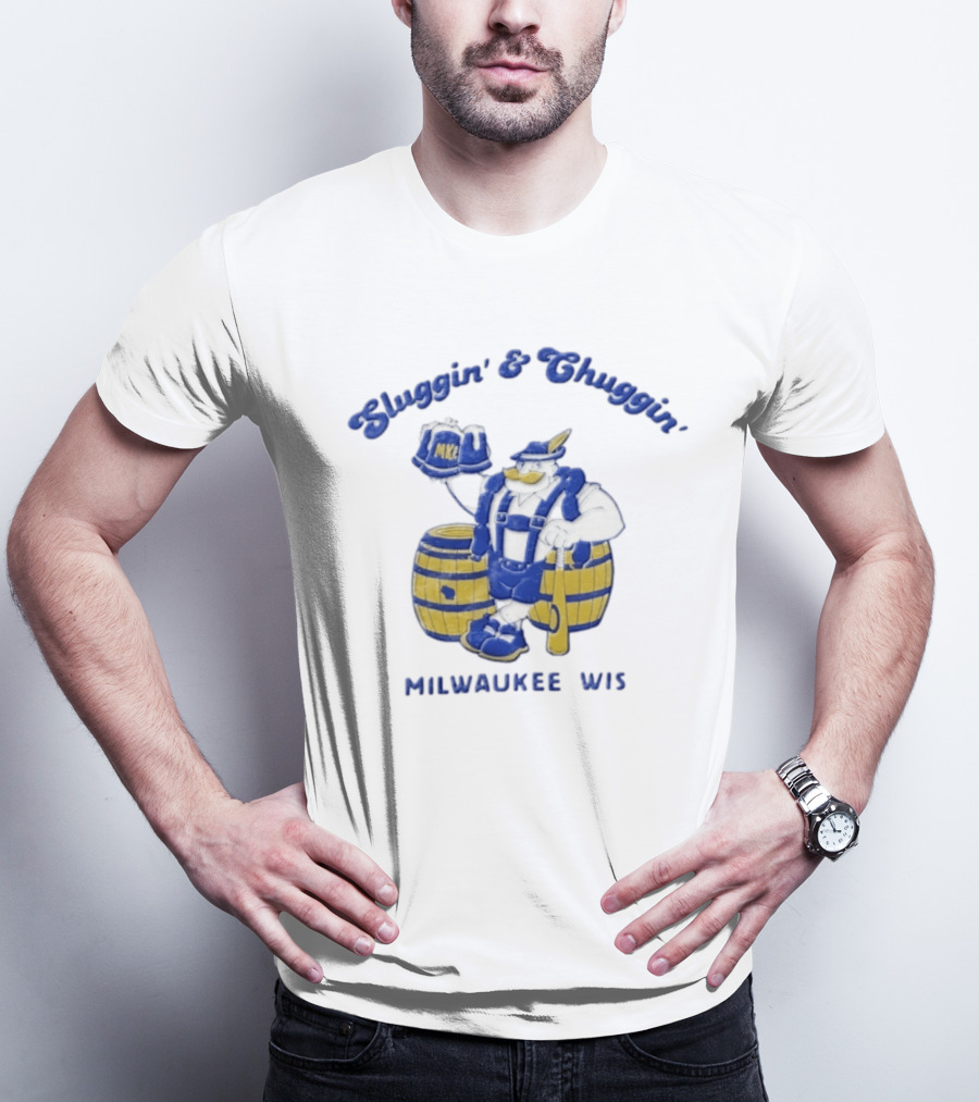 Milwaukee Sluggin' & Chuggin' MKE Beer Barrel Wisconsin T-Shirt