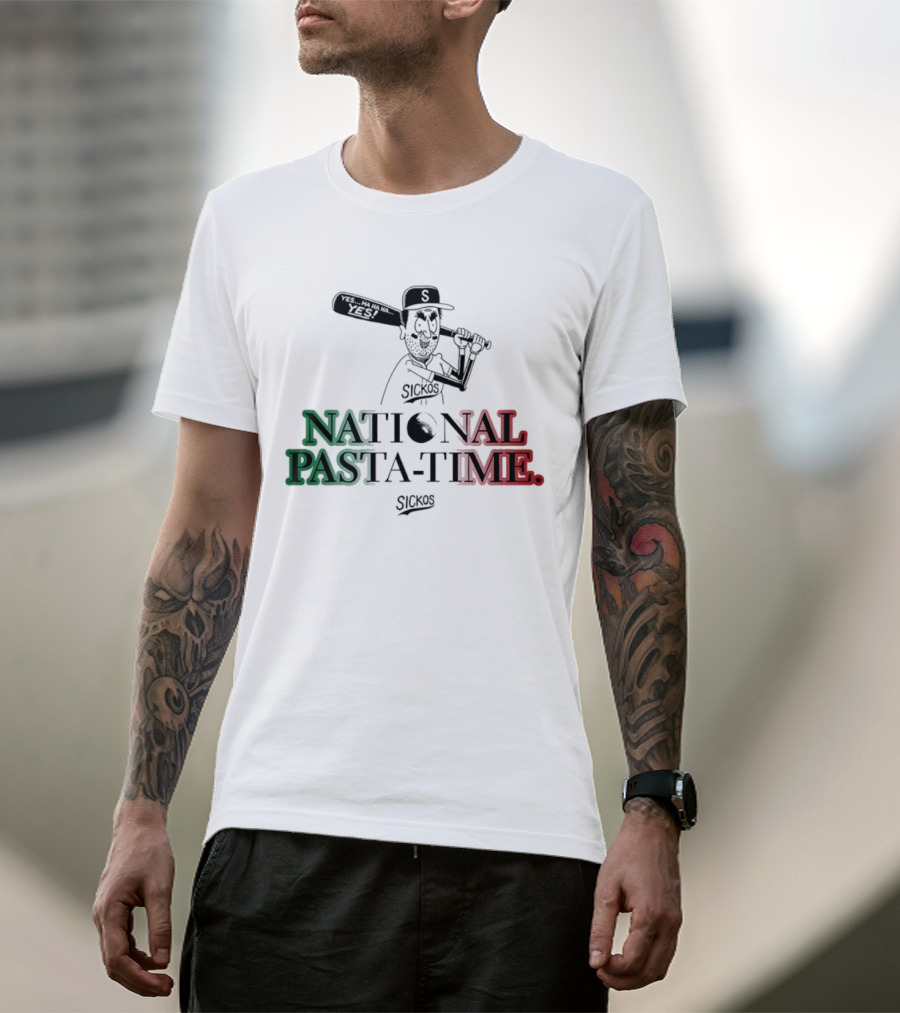 Sickos National Pasta Time Yes Baseball Yes Ha Ha Ha T-Shirt