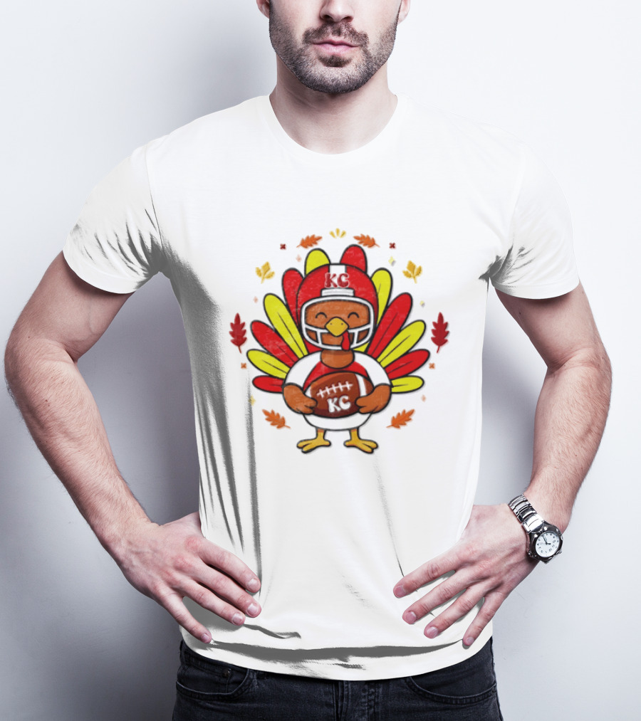 Turkey Football Touchdowns Kansas City Chiefs Thanksgiving T-Shirt