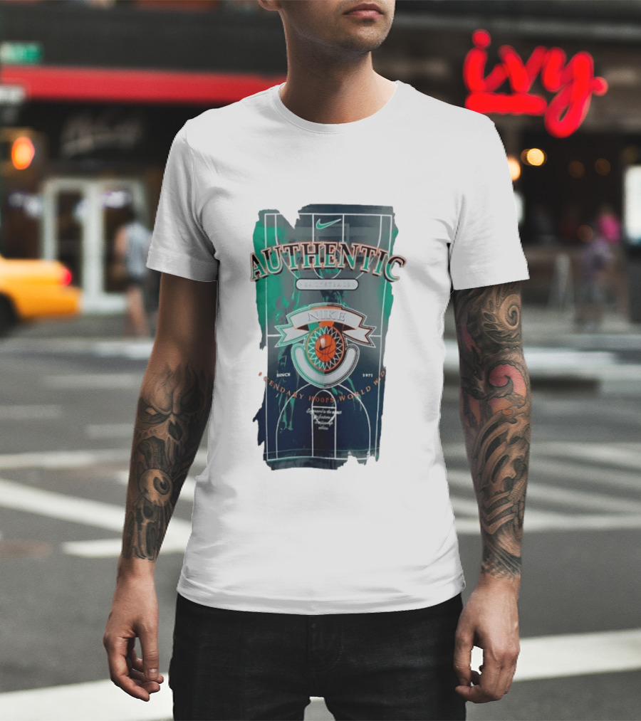 Authentic Nike Basketball Legendary Hoops Worldwide Since 1971 T-Shirt