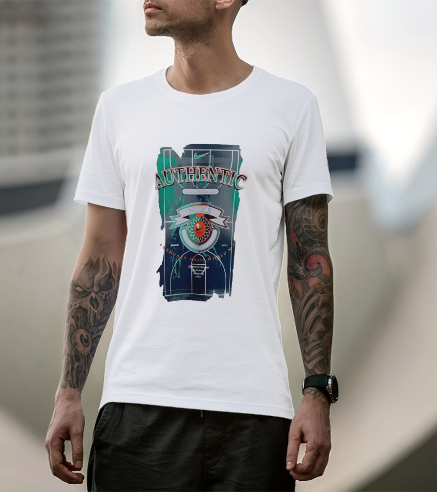 Authentic Nike Basketball Legendary Hoops Worldwide Since 1971 T-Shirt
