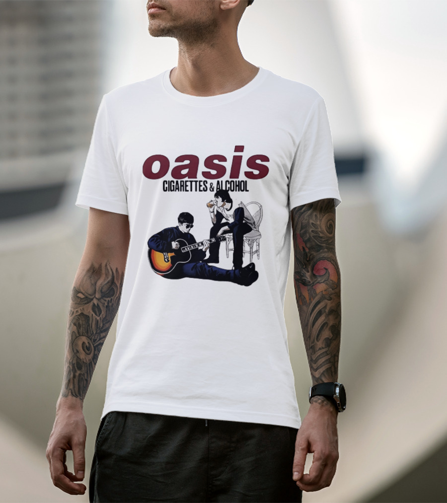 Oasis Cigarettes & Alcohol Britpop Band Music Fans T-Shirt