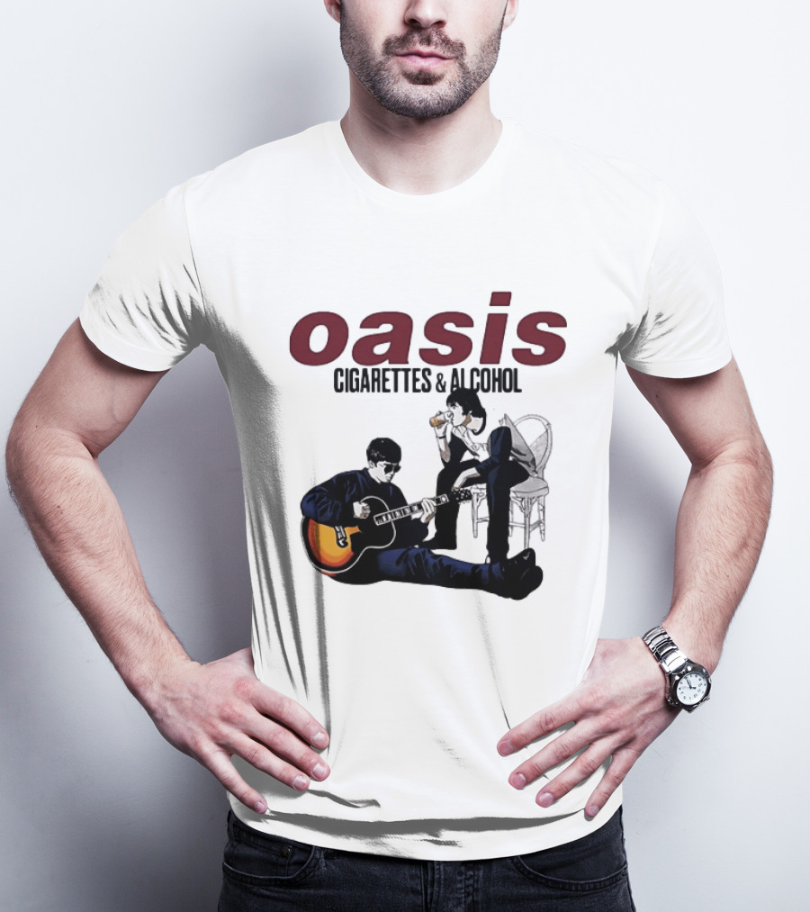 Oasis Cigarettes & Alcohol Britpop Band Music Fans T-Shirt