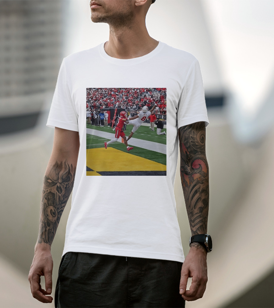 Smith Number 8 Stanford Cardinal Football Touchdown Catch Action T-Shirt