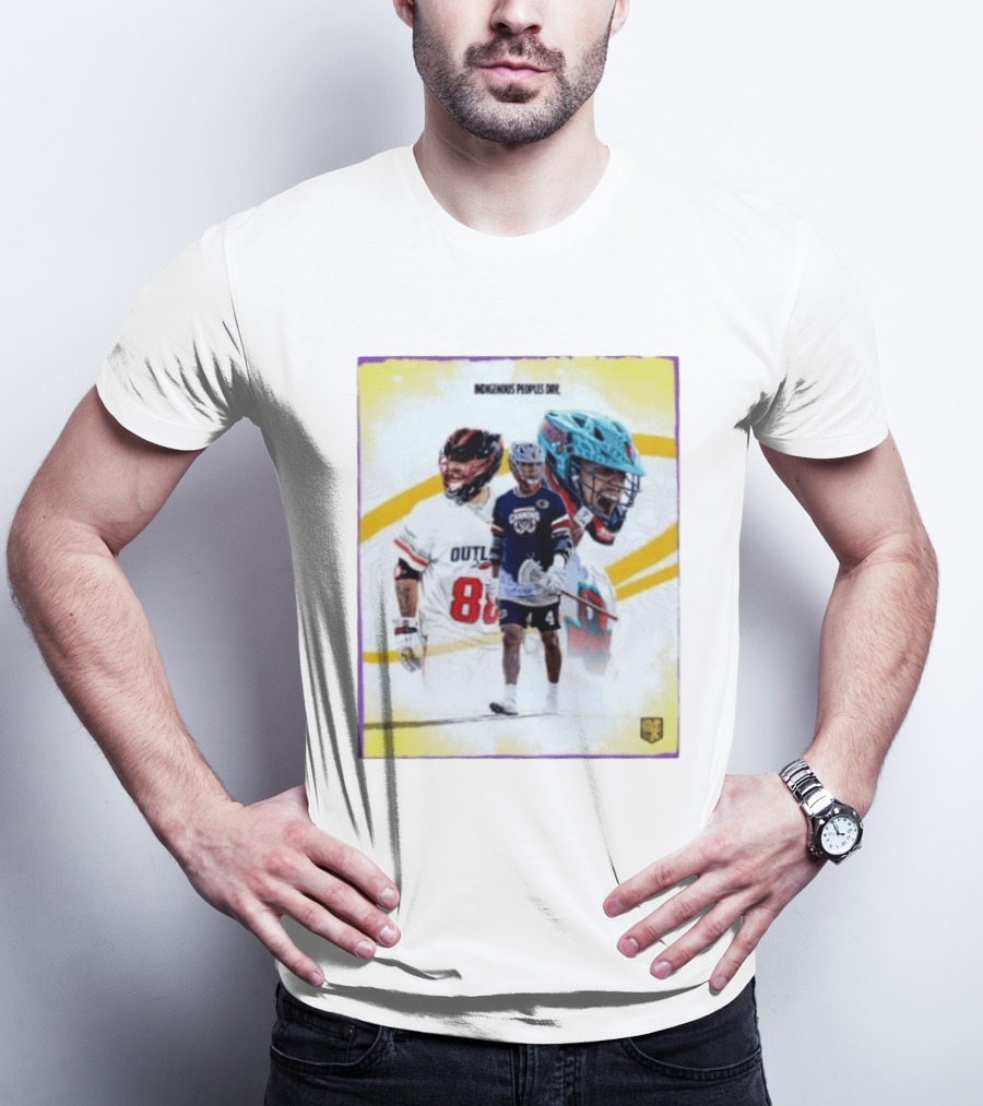 Indigenous Peoples Day PLL Lacrosse Cannons Outlaws Player Collage T-Shirt