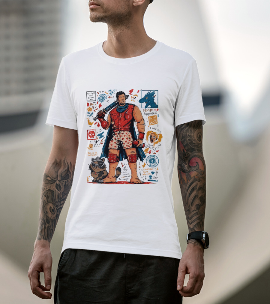 Mongo Is Appalled Goddamn It Donut Fantasy Adventure Comic Style Hero Boxer Villain Playful Quotes T-Shirt