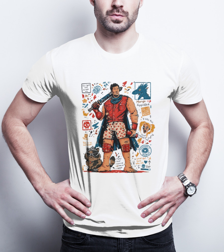 Mongo Is Appalled Goddamn It Donut Fantasy Adventure Comic Style Hero Boxer Villain Playful Quotes T-Shirt