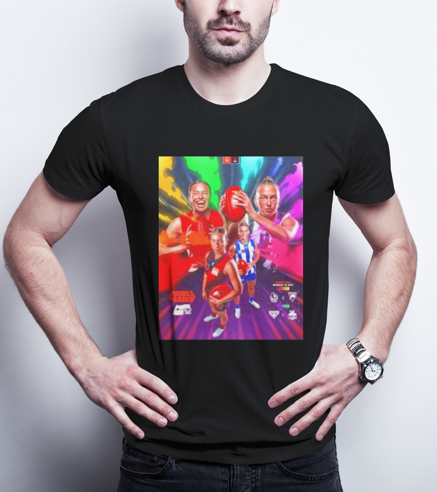 Double Header AFLW Pride Round Sydney Essendon North Windy Hill T-Shirt