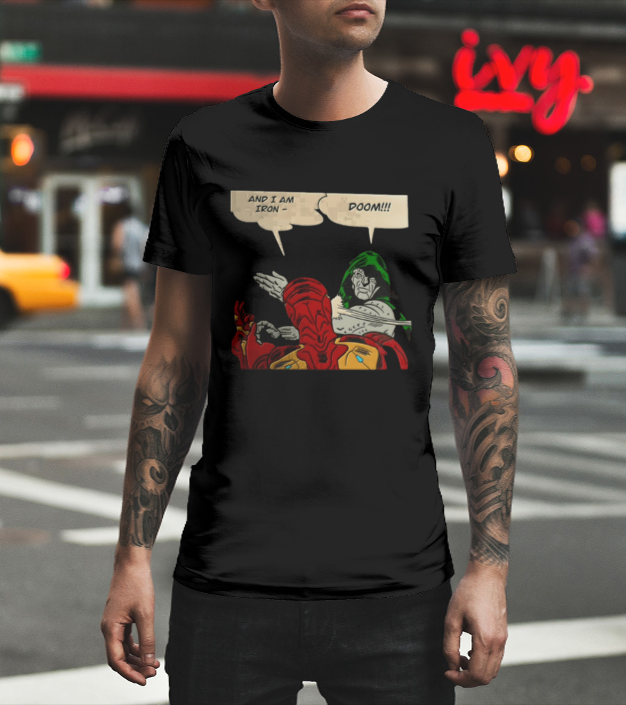 Iron Man Doctor Doom And I Am Iron Doom Slap Comic T-Shirt