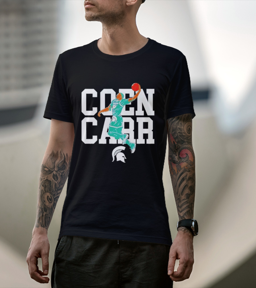 Coen Carr Michigan State Basketball Dunking Spartan T-Shirt