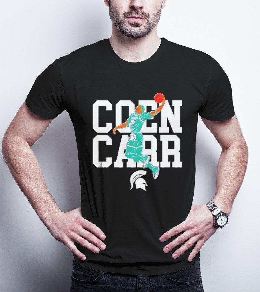 Coen Carr Michigan State Basketball Dunking Spartan T-Shirt