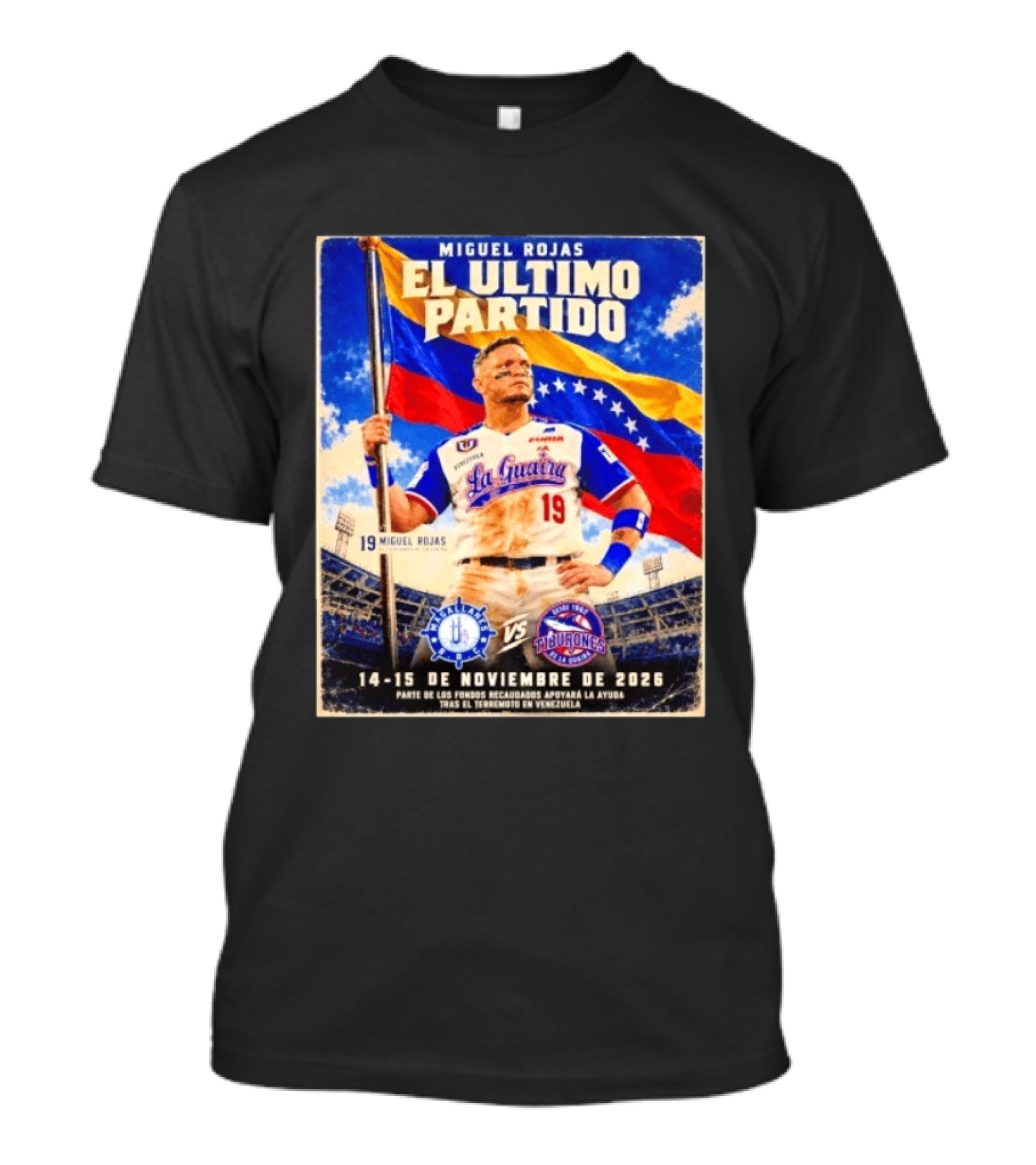 Miguel Rojas El Ultimo Partido Tiburones De La Guaira Vs Magallanes 14 15 De Noviembre 2026 Venezuela T-Shirt