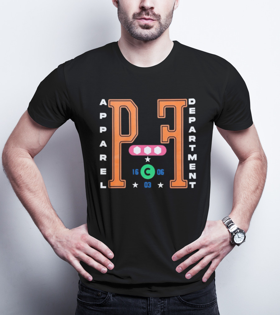 P F Apparel Department Numerical Streetwear Urban Fashion T-Shirt