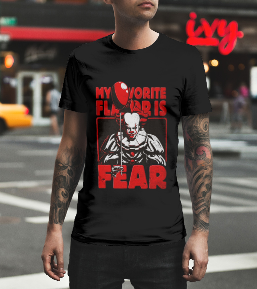 Pennywise IT Horror My Favorite Flavor Is Fear The Clown T-Shirt