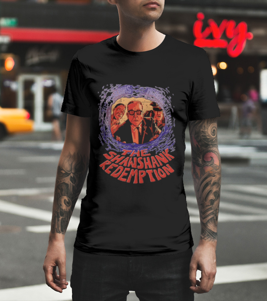 Tim Robbins Morgan Freeman The Shawshank Redemption Christmas Three Men Looking T-Shirt