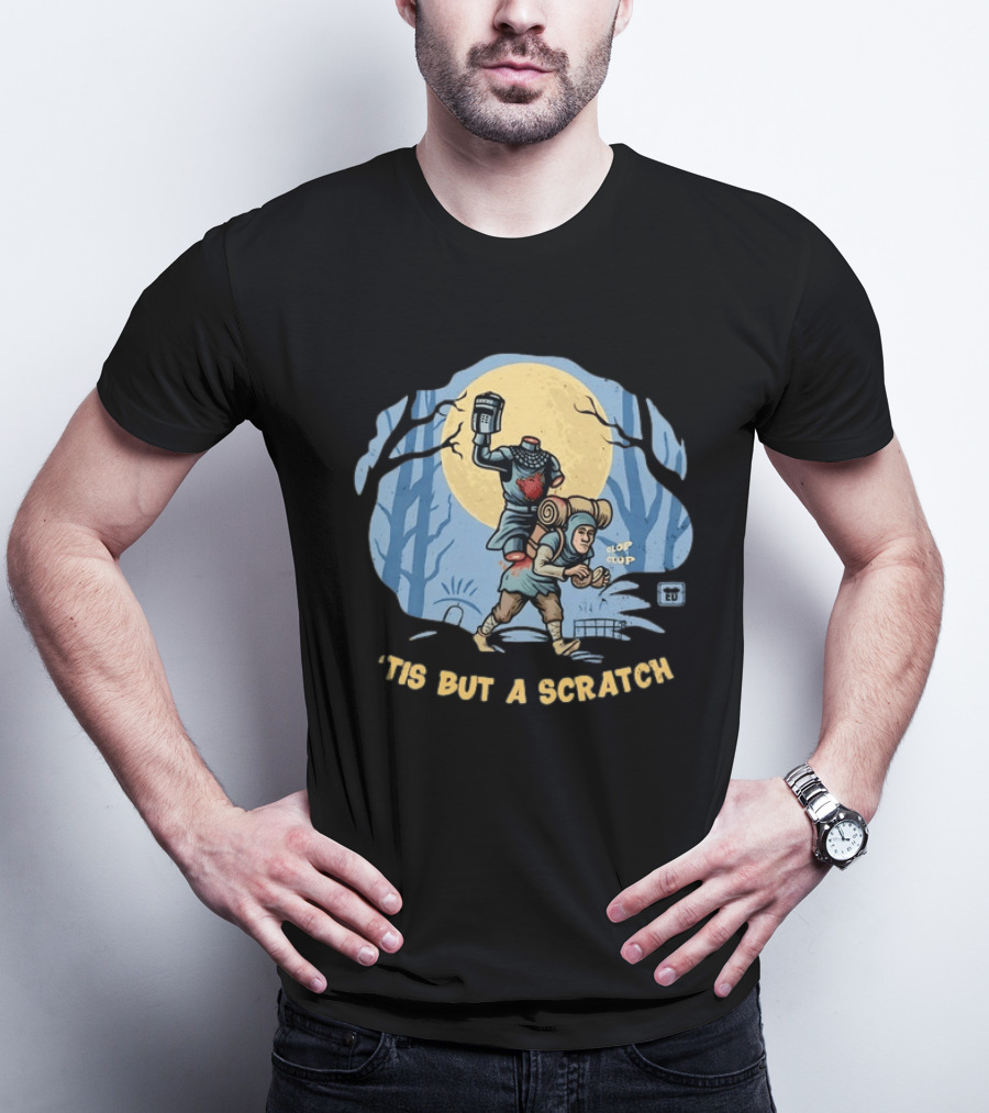 Monty Python Black Knight 'Tis But A Scratch Headless Duelist Moonlit Forest T-Shirt