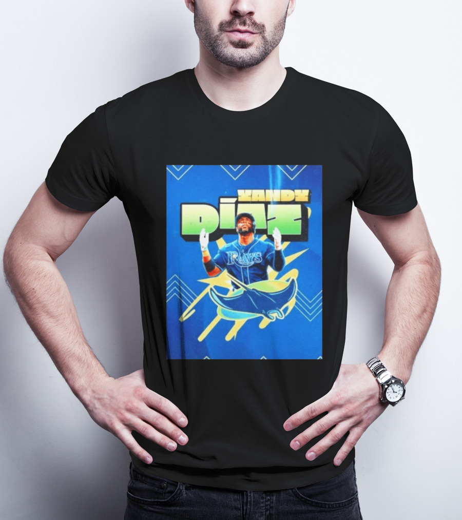 Yandy Diaz Tampa Bay Rays MLB Baseball Player Graphic With Manta Ray T-Shirt