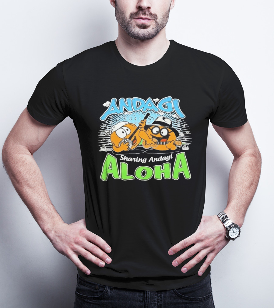 Andagi Sharing Aloha Music Japanese Cartoon Characters T-Shirt