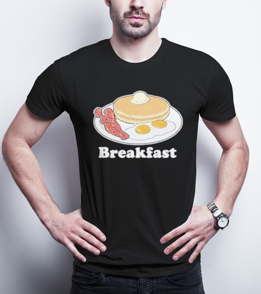Breakfast Pancakes Eggs And Bacon Plate T-Shirt