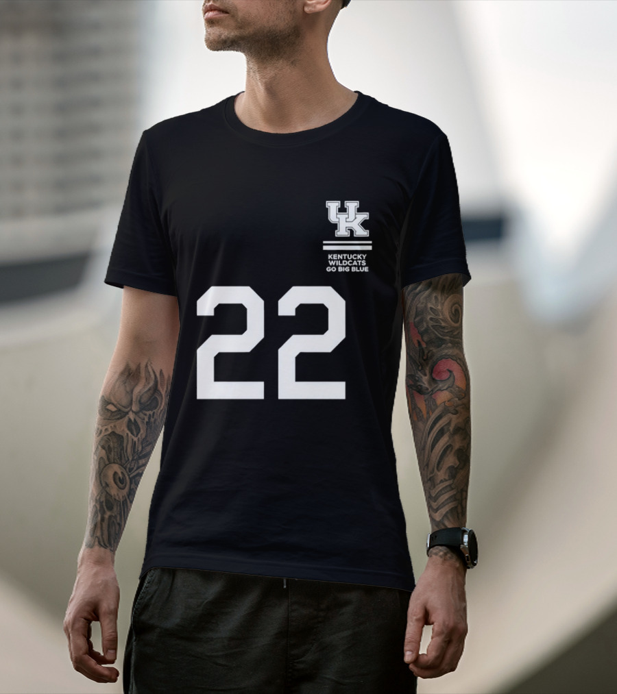 Kentucky Wildcats Milan Momcilovic Number 22 Go Big Blue T-Shirt