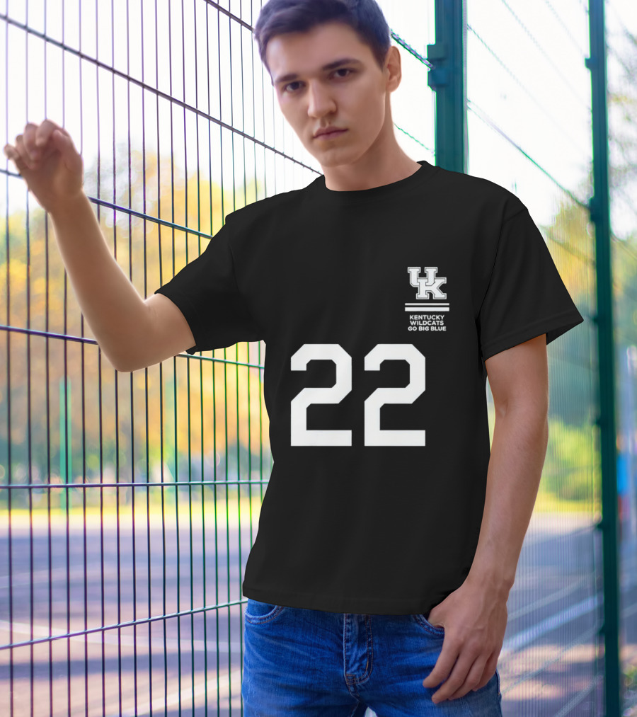 Kentucky Wildcats Milan Momcilovic Number 22 Go Big Blue T-Shirt