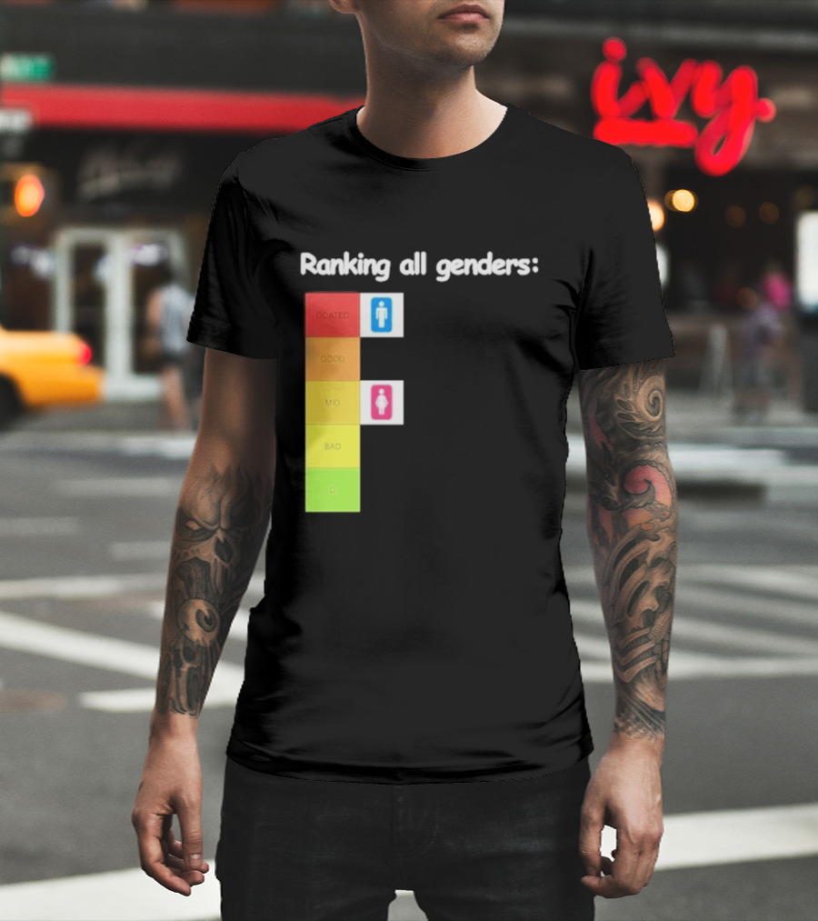 Ranking All Genders Tier List Meme Coated Good Mid Ok D T-Shirt