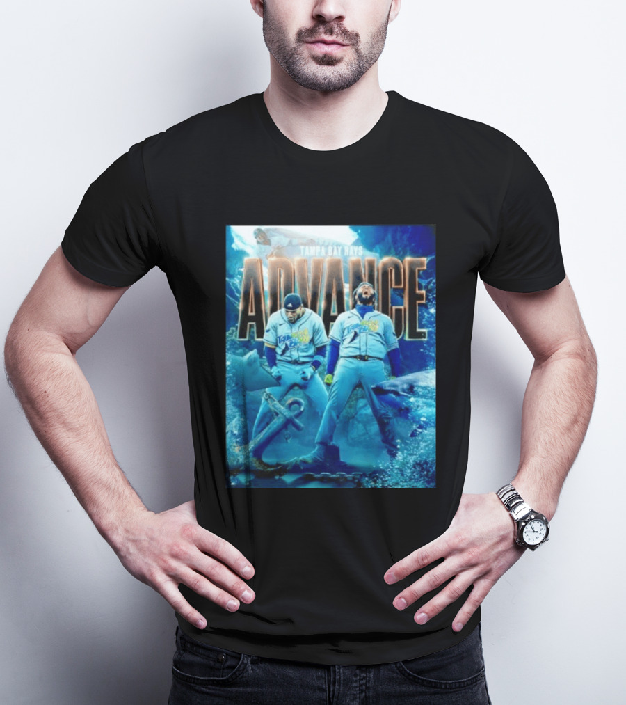 Tampa Bay Rays Advance Team MLB Baseball Victory Celebration Ocean T-Shirt
