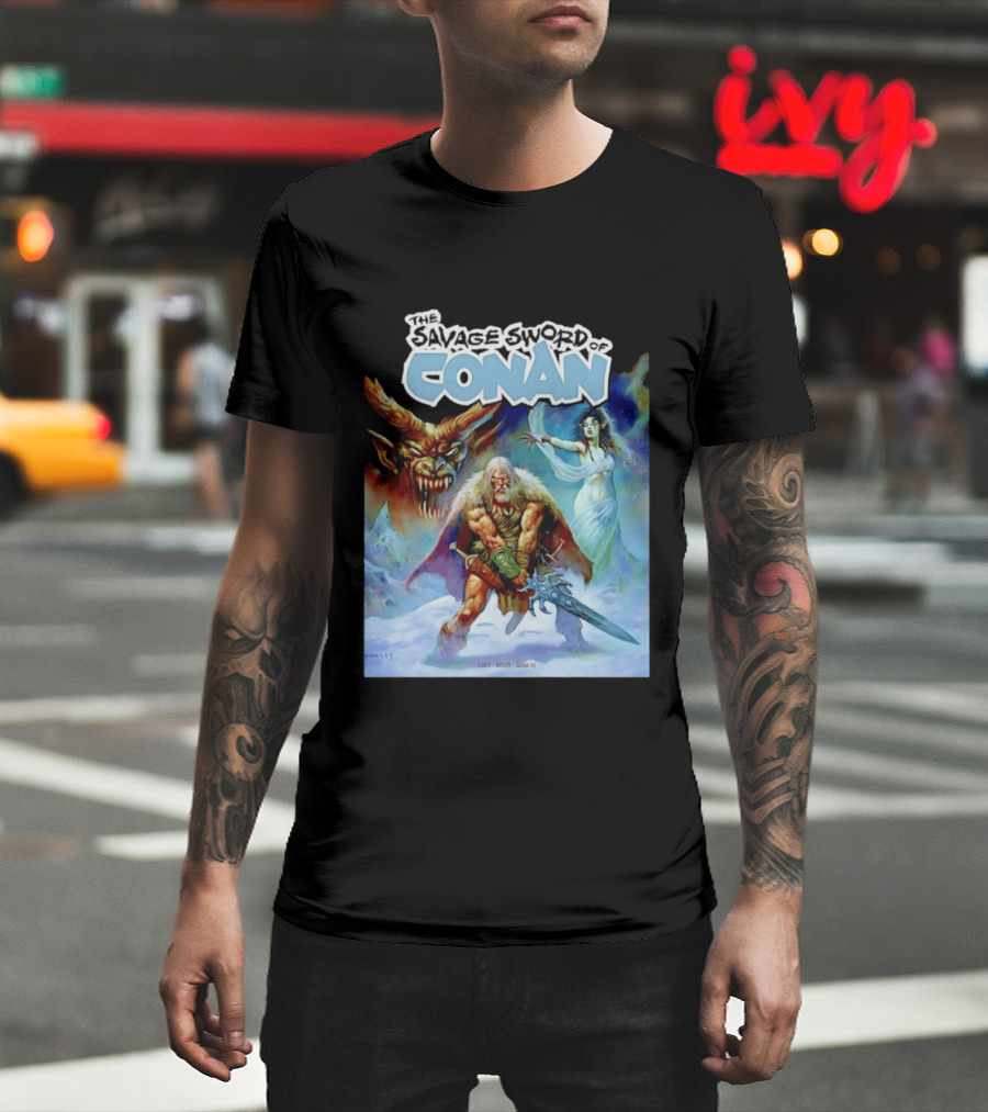 Savage Sword Of Conan Featuring Sharp Arcudi Carvalho Fantasy T-Shirt