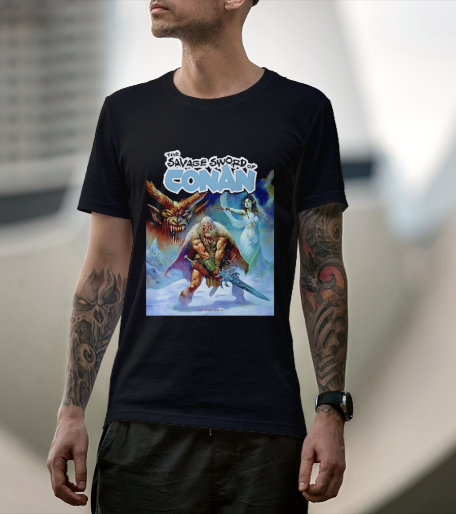 Savage Sword Of Conan Featuring Sharp Arcudi Carvalho Fantasy T-Shirt