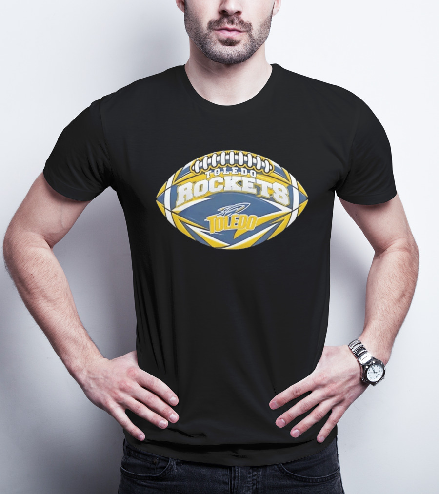 Toledo Rockets NCAA Football Oval Shape Team Spirit T-Shirt