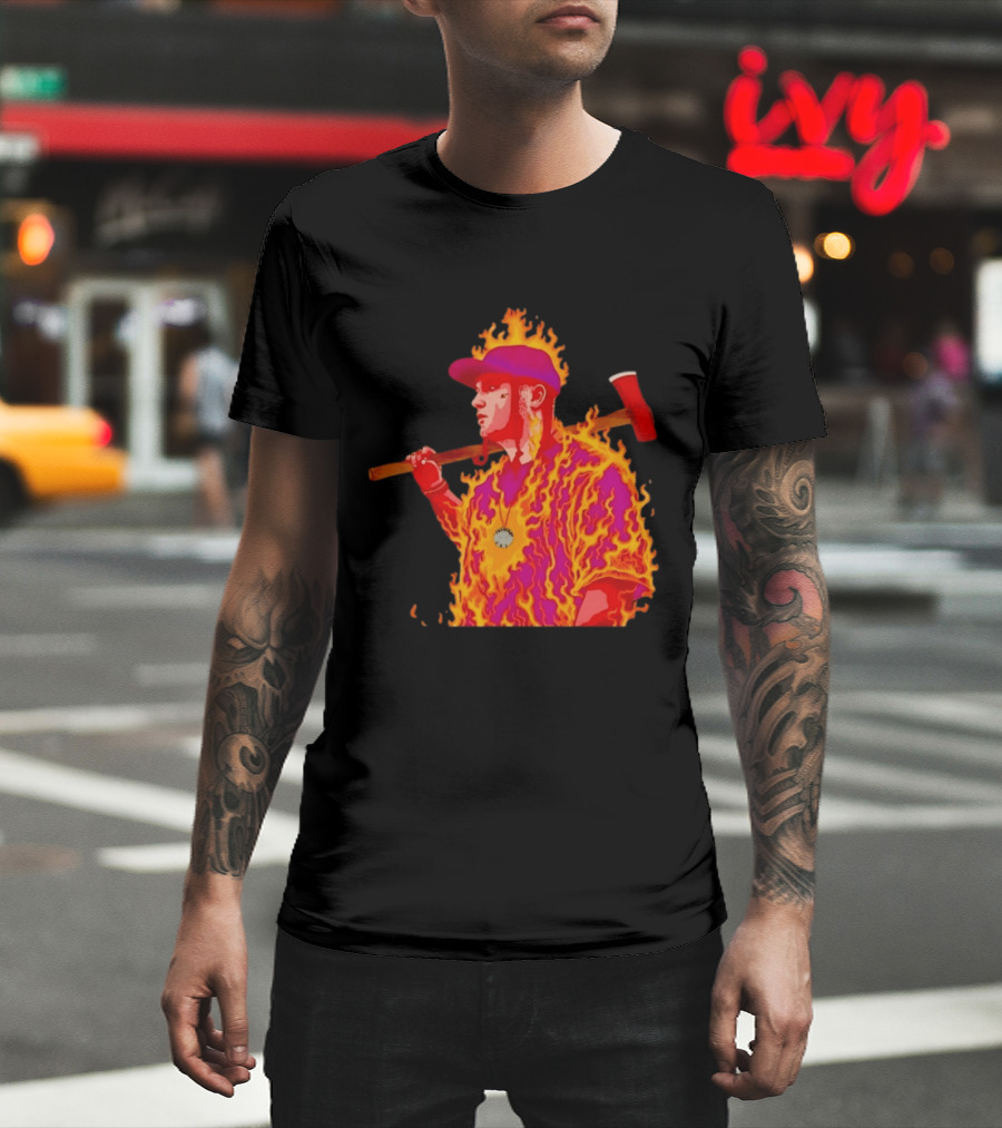 Trippie Redd Flaming Axe Fiery Rap T-Shirt