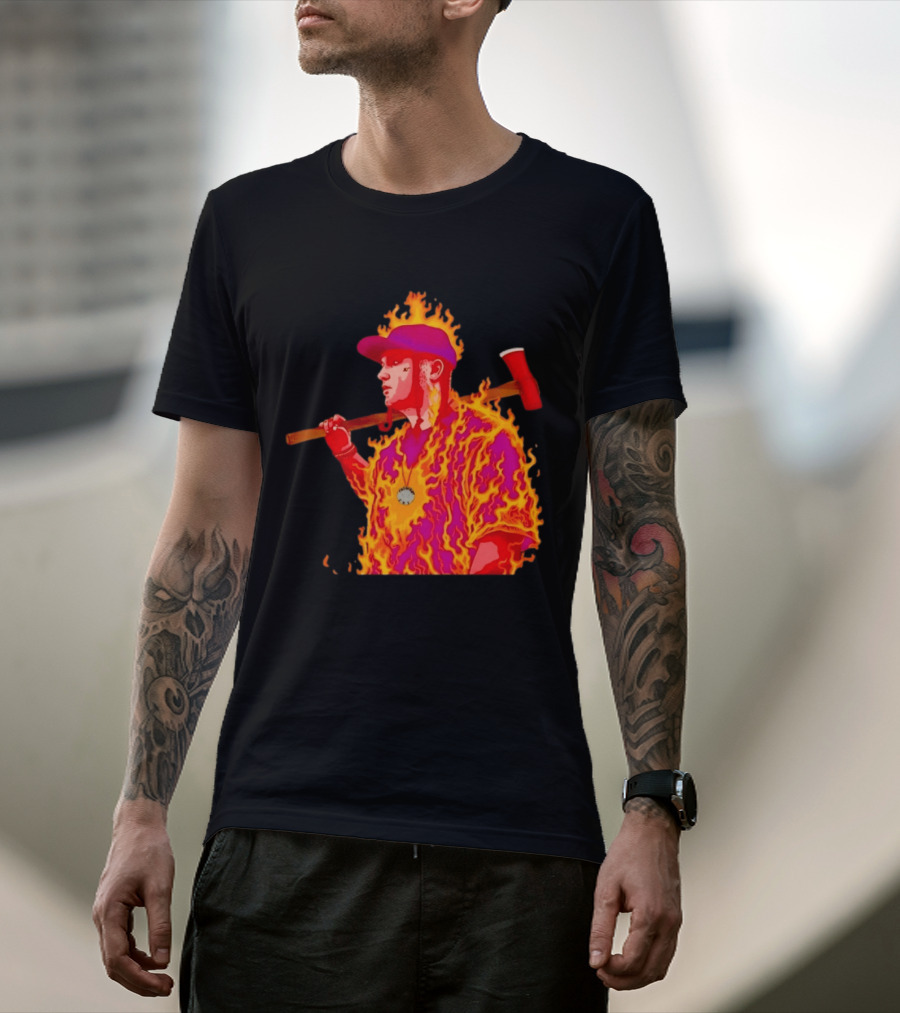 Trippie Redd Flaming Axe Fiery Rap T-Shirt