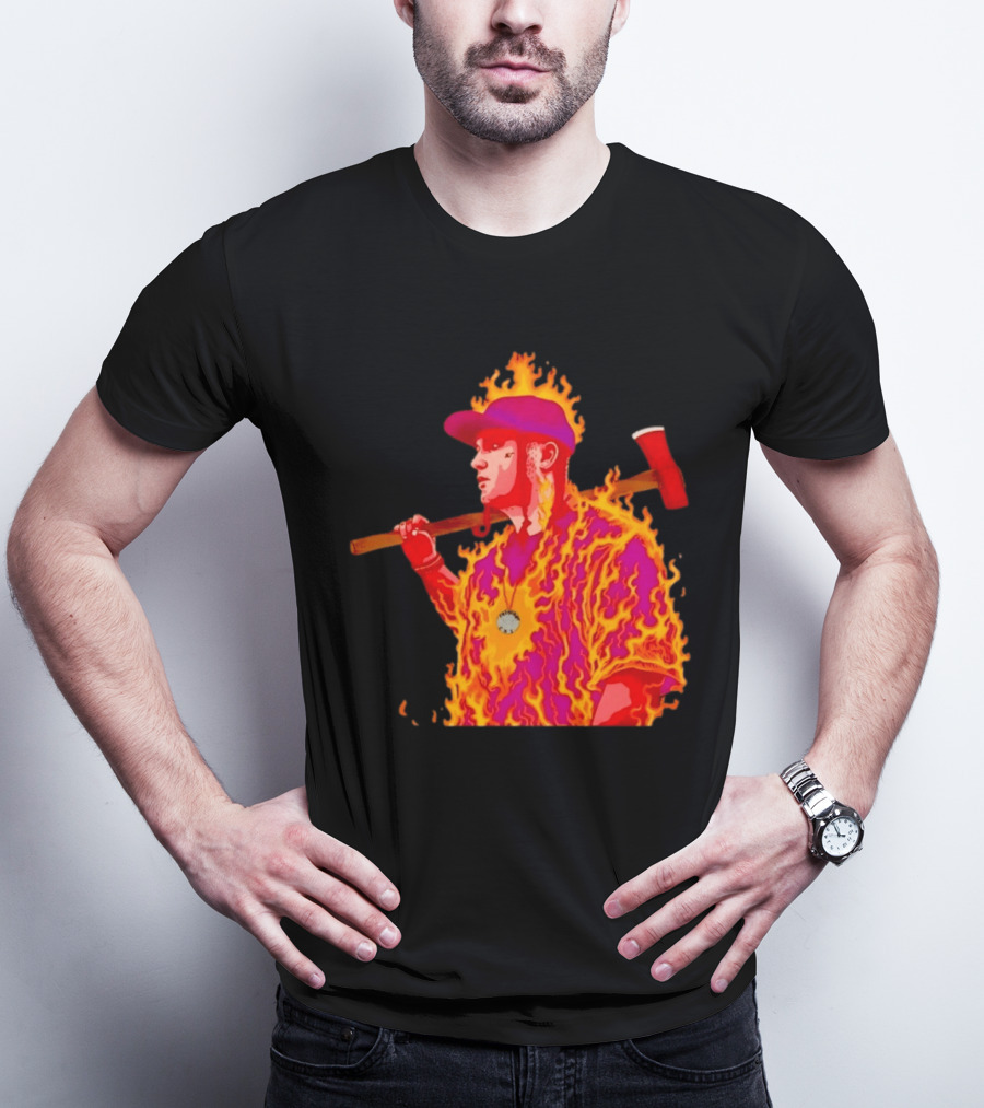 Trippie Redd Flaming Axe Fiery Rap T-Shirt