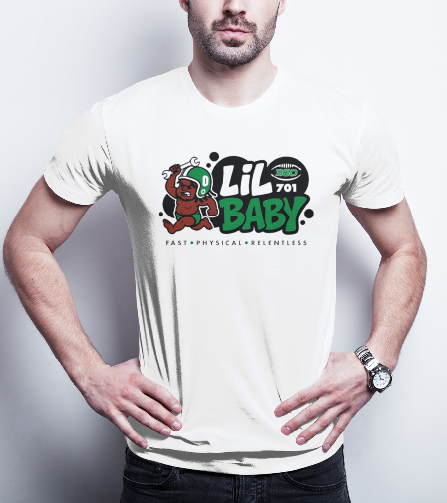 Lil Baby 360 701 Fast Physical Relentless Football Cartoon T-Shirt