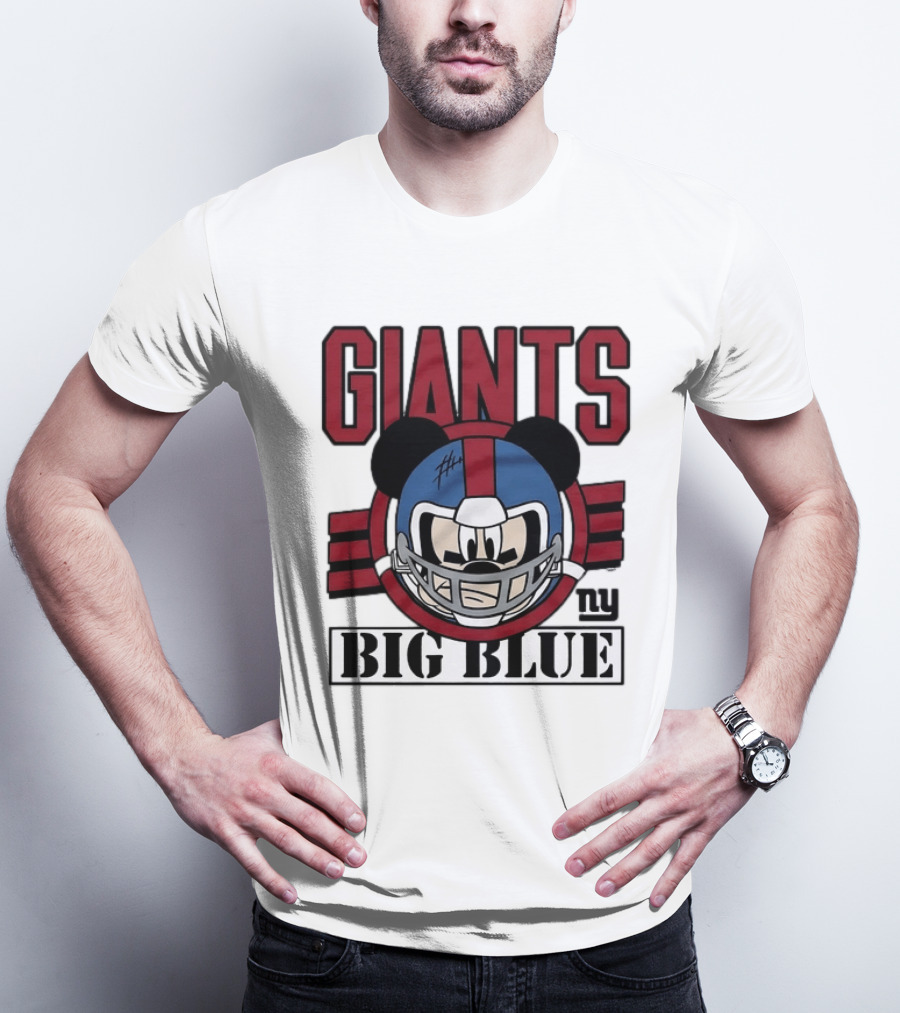 New York Giants Mickey Mouse Big Blue NFL Collaboration T-Shirt