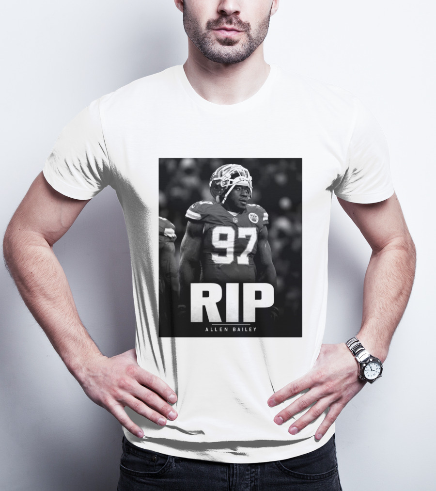 RIP Allen Bailey 1989 2026 Football Player Number 97 T-Shirt