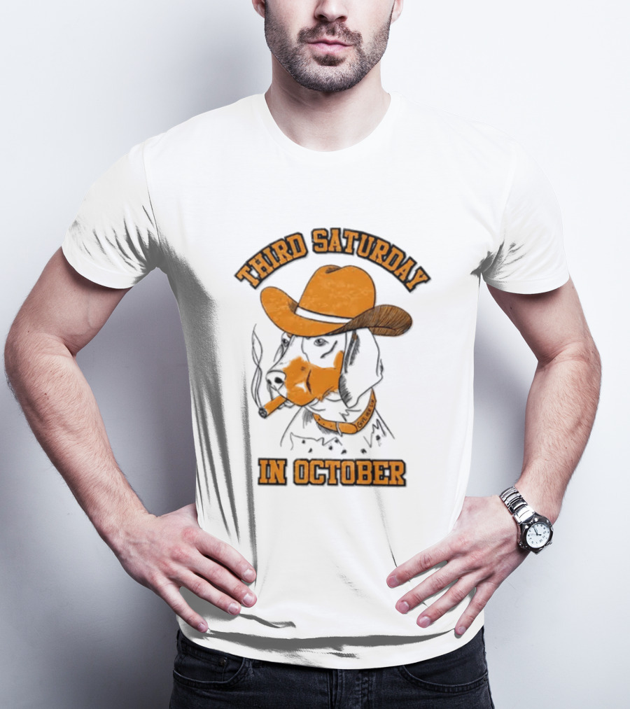 Third Saturday In October Tennessee Volunteers Dog With Cowboy Hat T-Shirt