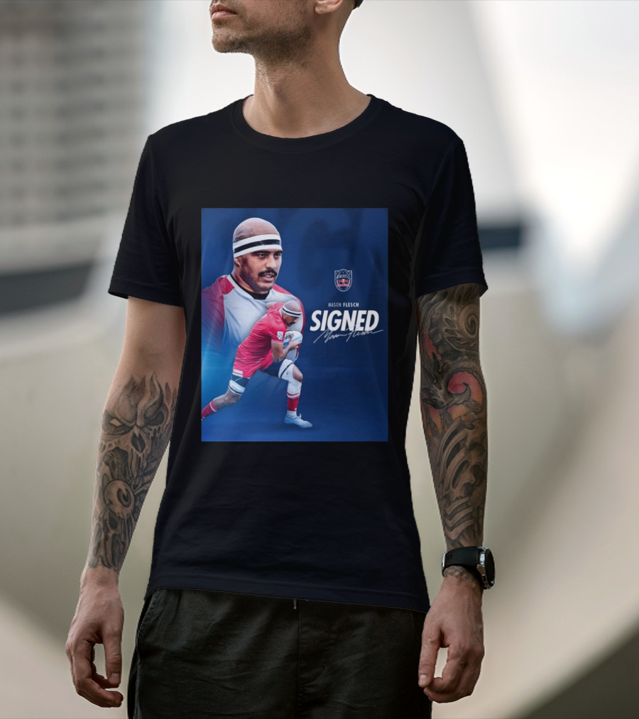 Mason Flesch Signed With Newcastle Red Bulls T-Shirt