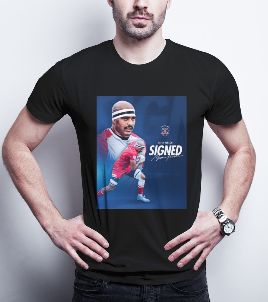 Mason Flesch Signed With Newcastle Red Bulls T-Shirt