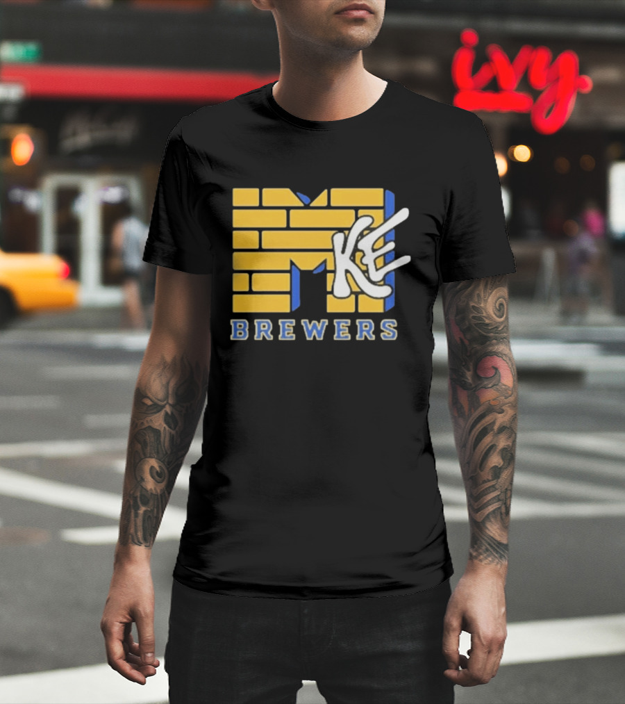 MKE Milwaukee Brewers MTV MLB Baseball T-Shirt