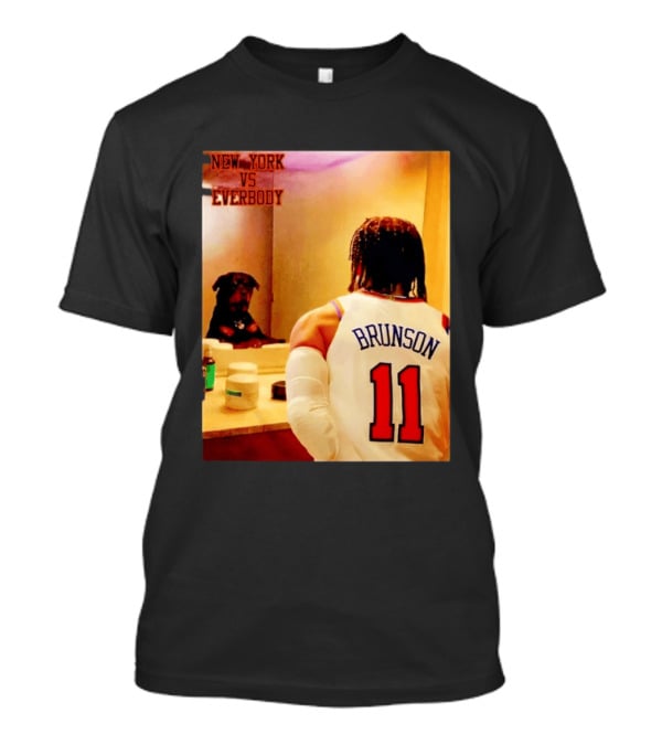 Jalen Brunson 11 New York Knicks Vs Everybody Basketball Mirror Moment T-Shirt