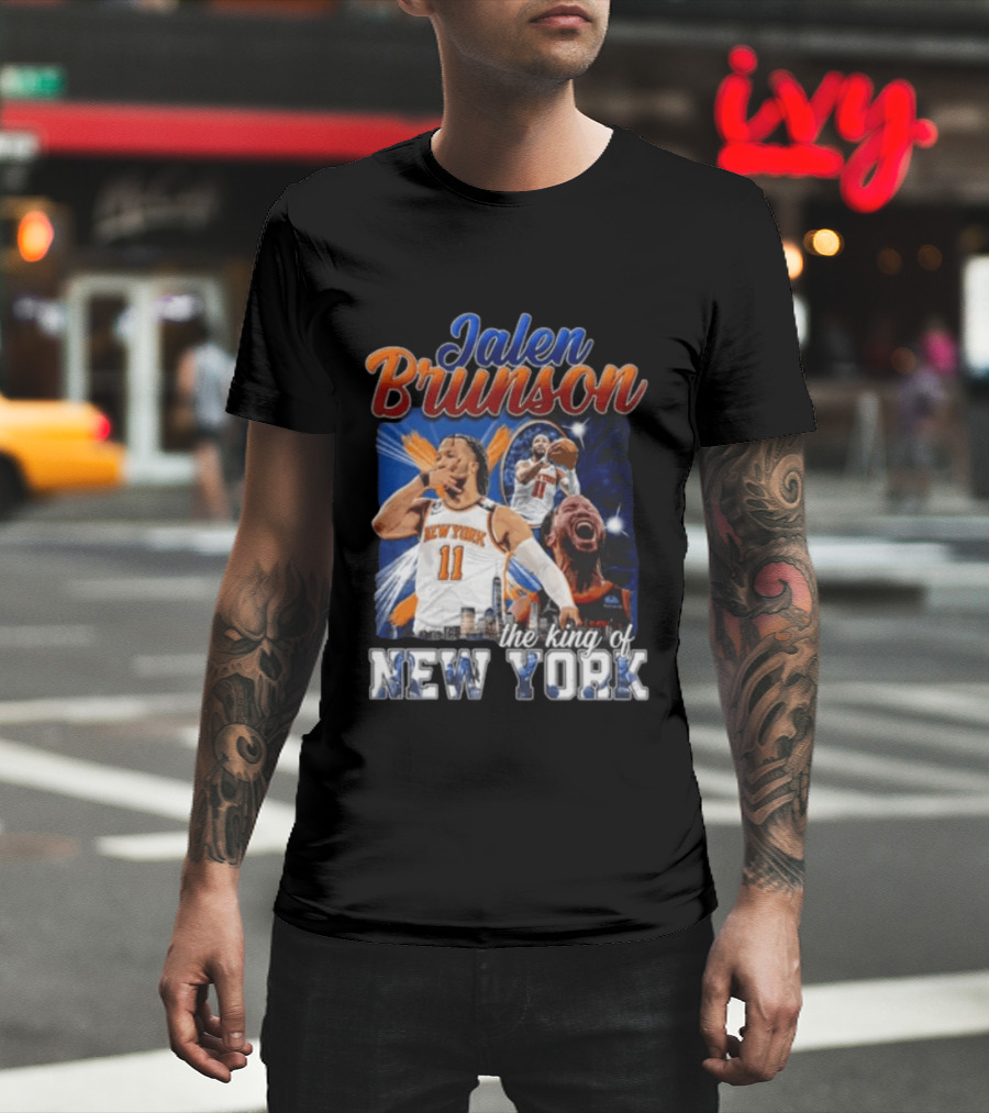 Jalen Brunson New York Knicks The King Of New York Basketball 11 T-Shirt